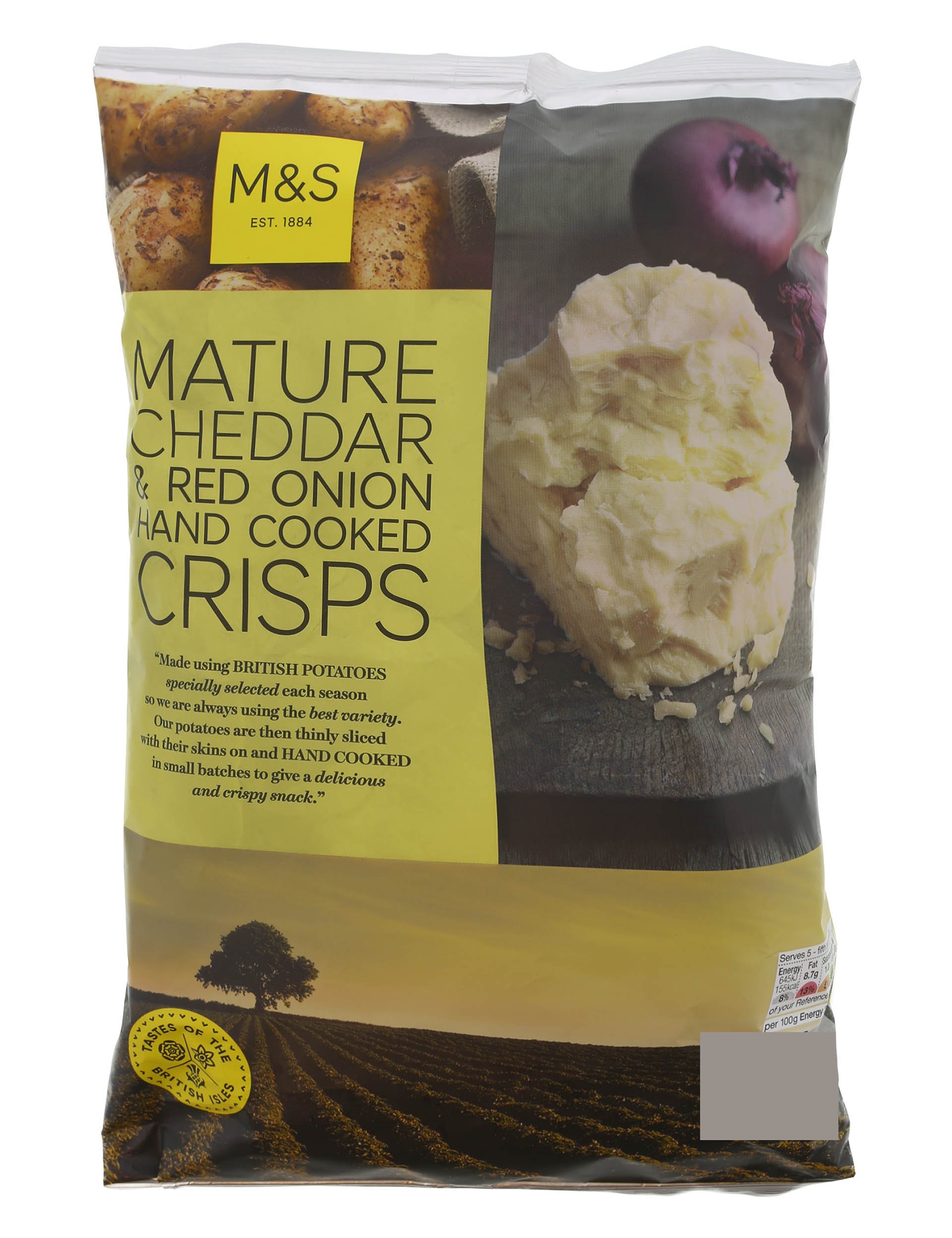 Hand Cooked Mature Cheddar & Red Onion Crisps - Marks & Spencer Cyprus