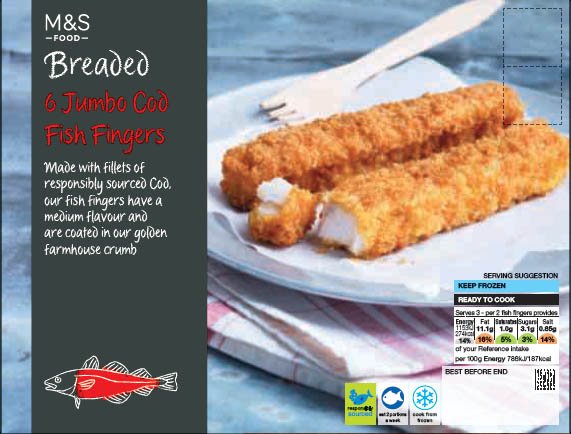 Jumbo Breaded Cod Fish Fingers - Marks & Spencer Cyprus