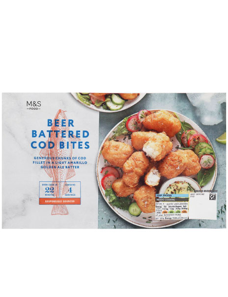 Beer Battered Cod Bites Frozen - Marks & Spencer Cyprus