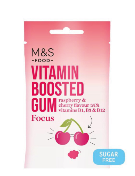 Vitamin Boosted Focus- Raspberry & Cherry chewing gum - Marks & Spencer ...