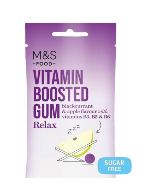 Vitamin Boosted Relax - blackcurrant & apple chewing gum - Marks ...
