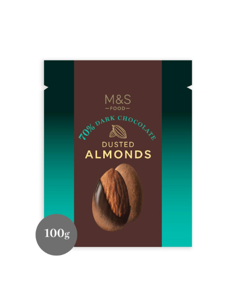 70% Dark Chocolate Cocoa Dusted Almonds - Marks & Spencer Cyprus