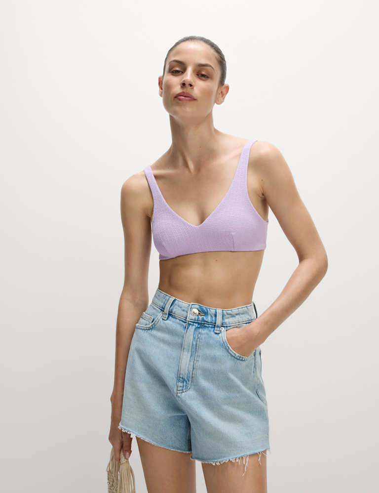 Textured Padded Plunge Bikini Top - Marks and Spencer Cyprus | Symeonides Fashion House