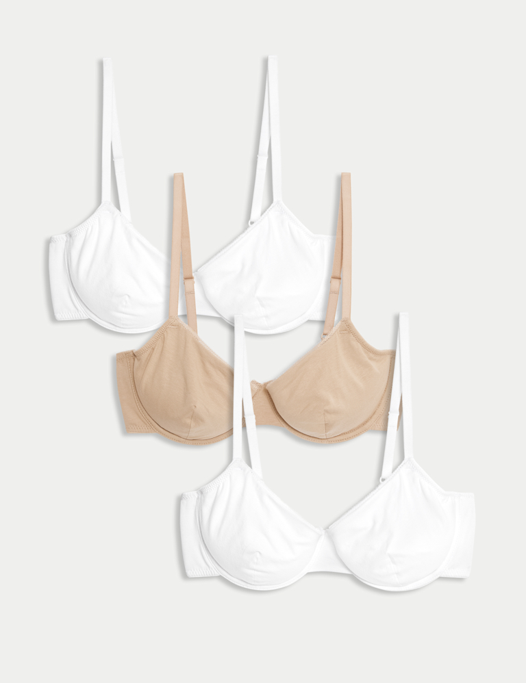 3pk Cotton Wired Full Cup Bras A-E - Marks and Spencer Cyprus ...